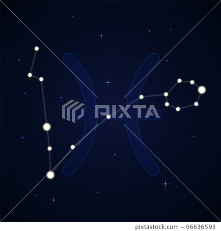 Pisces, the fishes. Constellation and zodiac sign - Stock Illustration ...