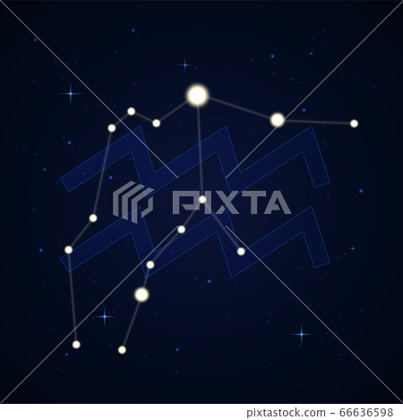 Aquarius, the water bearer. Constellation and - Stock Illustration ...