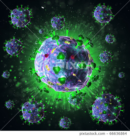 3d render of pathogenic virus organism or... - Stock Illustration ...