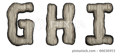 Set of industrial metal alphabet letter G, H, I 3D - Stock Illustration ...