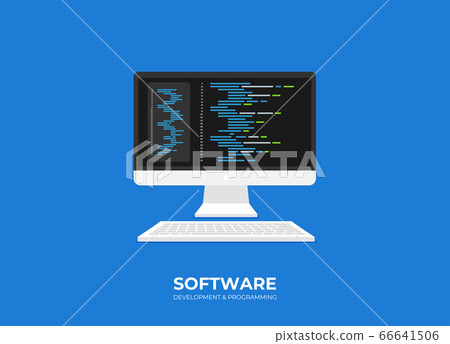 Software development and programming, program code - Stock Illustration ...