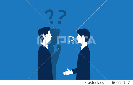 Image of two business people not understanding... - Stock Illustration ...