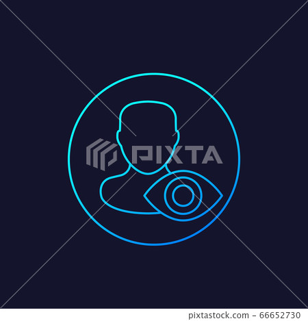viewer or spectator vector icon, linear - Stock Illustration [66652730 ...