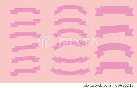 Illustration of pink ribbon banner - Stock Illustration [66656215] - PIXTA