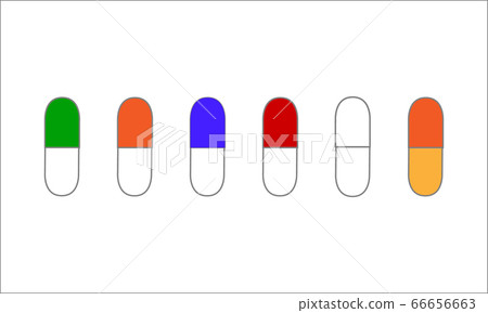 Color variations of drug (or supplement) in... - Stock Illustration ...