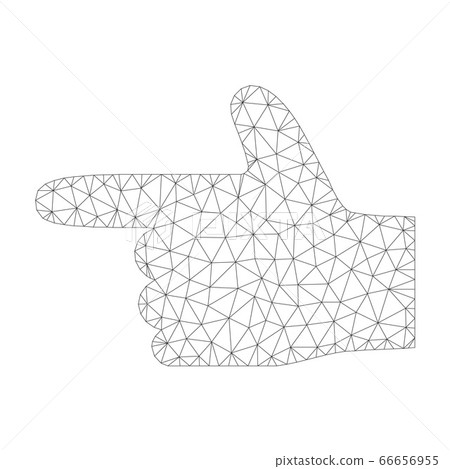 Mesh Vector Hand Pointer Left Icon-插圖素材 [66656955] - PIXTA圖庫