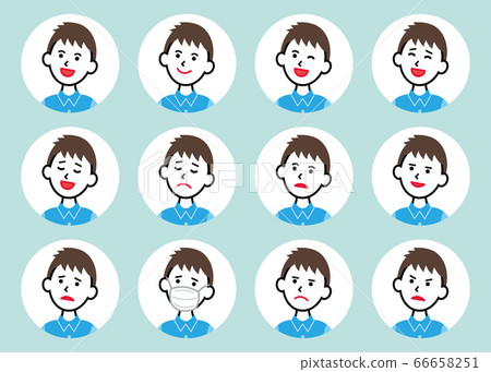 Male facial expression icon 3 - Stock Illustration [66658251] - PIXTA