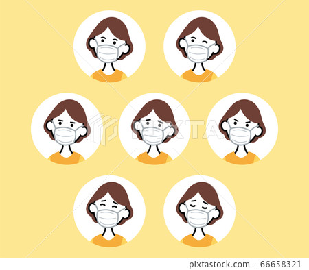 Female mask facial expression icon 2 - Stock Illustration [66658321 ...