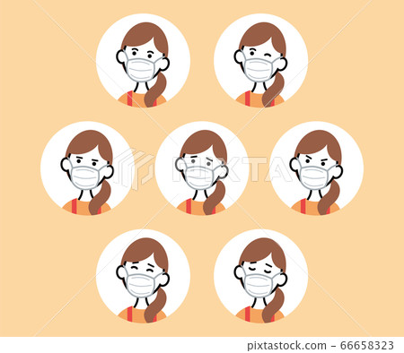 Female mask facial expression icon 1 - Stock Illustration [66658323 ...