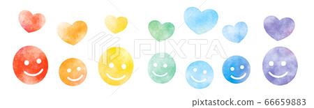 Lined smiles and floating hearts - Stock Illustration [66659883] - PIXTA