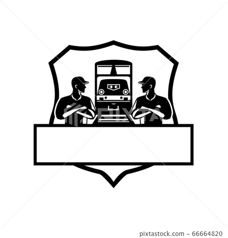 Train Engineers Arms Crossed Diesel Train Crest - Stock Illustration ...