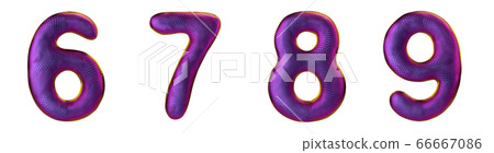 Number set 6, 7, 8, 9 made of realistic 3d... - Stock Illustration ...