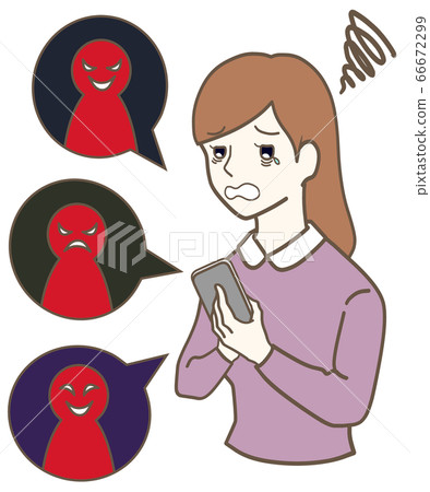 People who get slander on SNS - Stock Illustration [66672299] - PIXTA