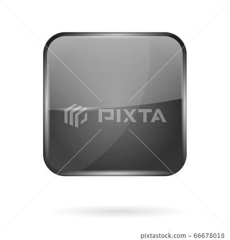 Black shiny 3d button. Web square icon - Stock Illustration [66678018 ...