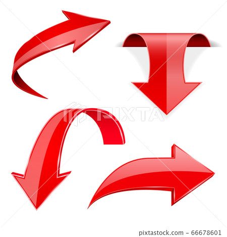 Red shiny 3d arrows - Stock Illustration [66678601] - PIXTA