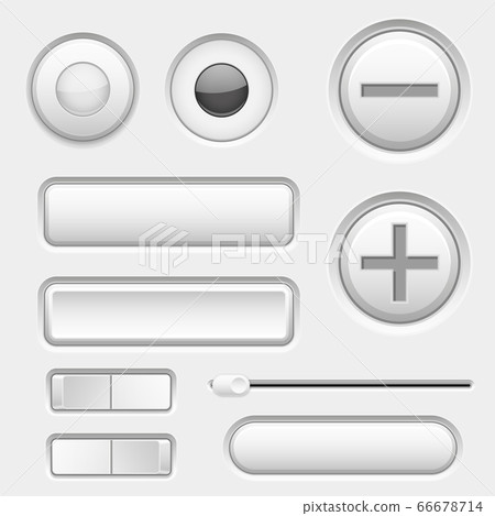 Gray web buttons. Push buttons and sliders - Stock Illustration ...