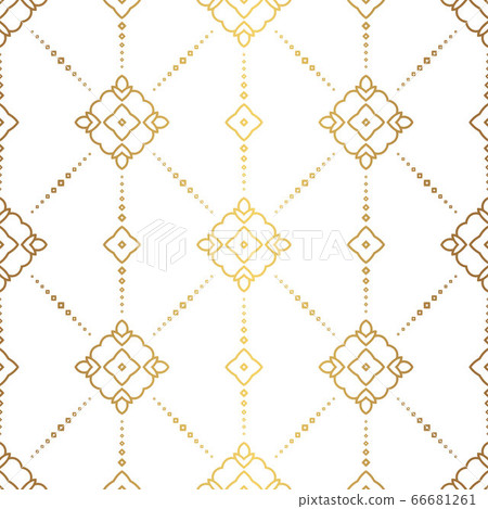 White and gold vintage seamless pattern. - Stock Illustration [66681261 ...