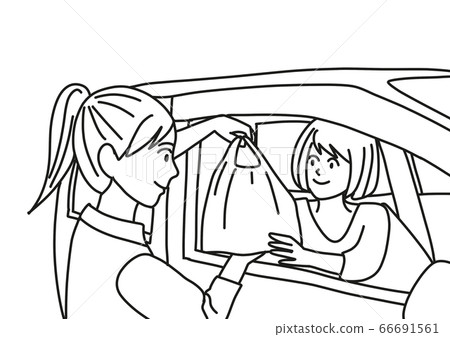 Drive-through line drawing - Stock Illustration [66691561] - PIXTA