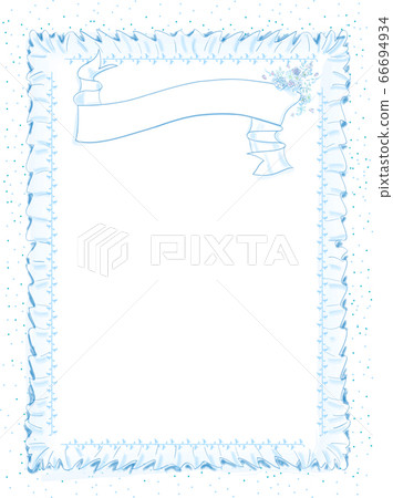 Message card, frame, frilled ribbon pattern - Stock Illustration ...