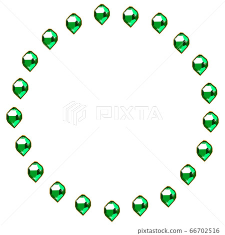 Green emerald gems circle frame isolated on... - Stock Illustration ...