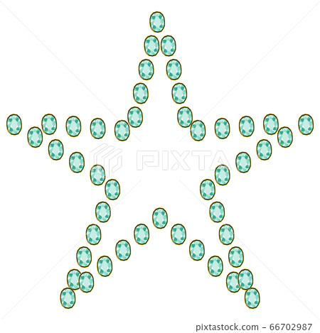 Green emerald diamond gems in star shape isolated - Stock Illustration ...