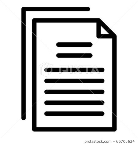Document papers icon, outline style - Stock Illustration [66703624] - PIXTA