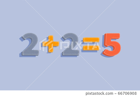 Two plus two equals five business plan progress... - Stock Illustration ...