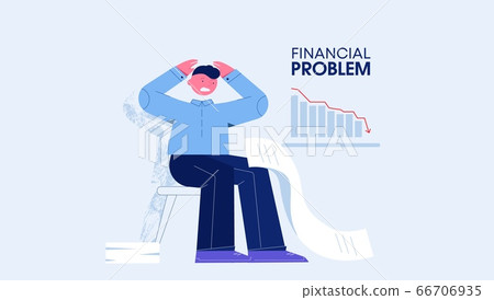 Financial problems debts concept. Businessman... - Stock Illustration ...