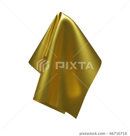 Golden shiny fabric, handkerchief or tablecloth... - Stock Illustration ...
