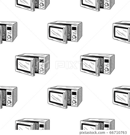 Seamless pattern. Microwave oven - Stock Illustration [66710763] - PIXTA