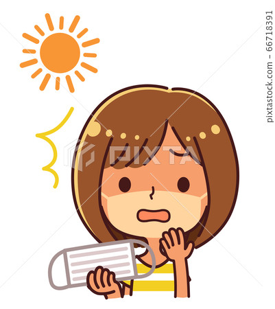 Mask sunburn women shock - Stock Illustration [66718391] - PIXTA