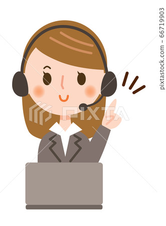 Female operator pointing - Stock Illustration [66719903] - PIXTA