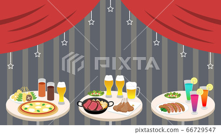 Chic beer hall image material with curtains and... - Stock Illustration ...