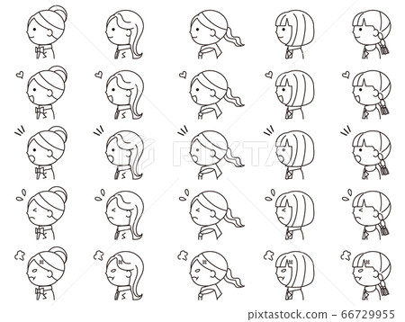 Female student profile icon set - Stock Illustration [66729955] - PIXTA