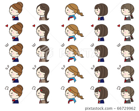 Female student profile icon set - Stock Illustration [66729962] - PIXTA