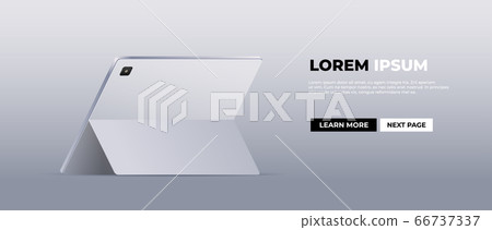 modern tablet computer back view realistic... - Stock Illustration ...