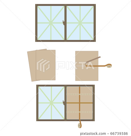 How to reinforce a window with cardboard - Stock Illustration [66739386 ...