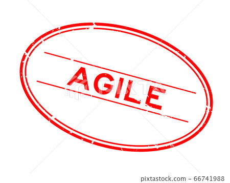 Grunge red agile word oval rubber seal stamp on... - Stock Illustration ...