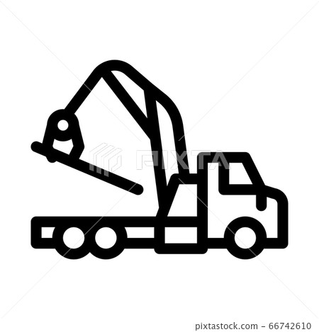 loading wood machine icon vector outline... - Stock Illustration ...