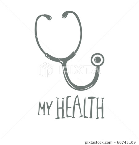Stethoscope or steth - medical vector icon hand... - Stock Illustration ...