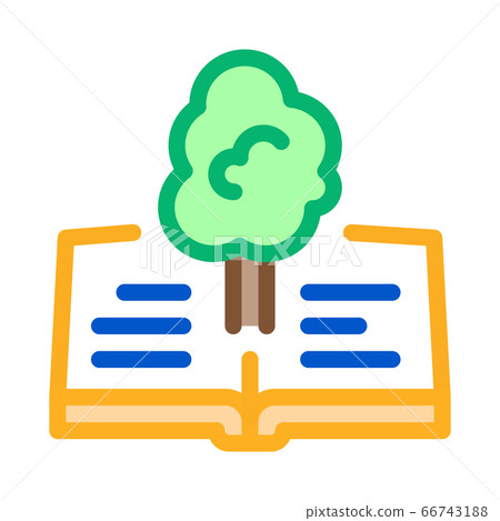 red book tree icon vector outline illustration - Stock Illustration ...
