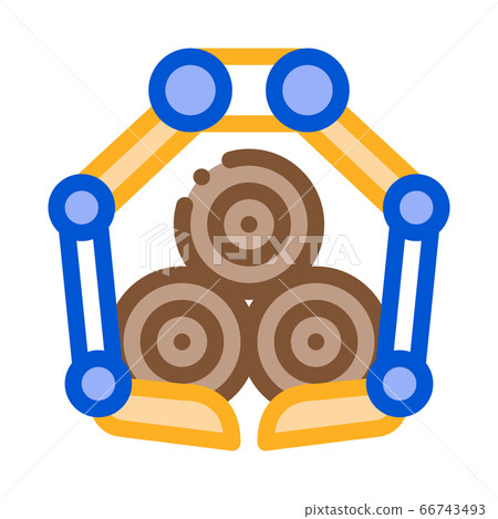 logging loading machine icon vector outline... - Stock Illustration ...