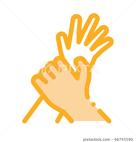 hand hold arm stop hit icon vector outline... - Stock Illustration ...