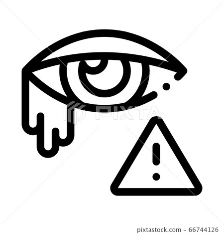 crying eye exclamation sign icon vector outline...-插圖素材 [66744126 ...
