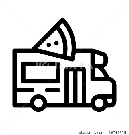 pizza street food van icon vector outline... - Stock Illustration ...