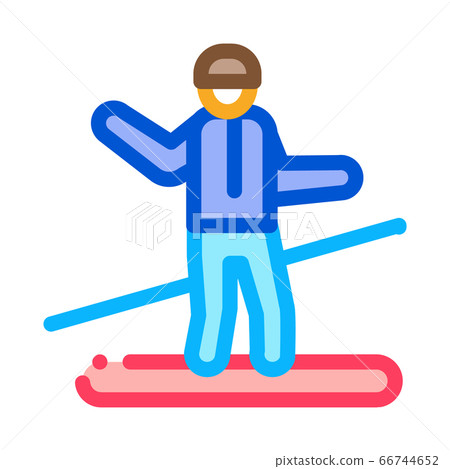 snowboarder slalom icon vector outline... - Stock Illustration ...