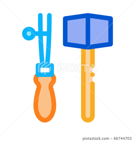 leather craft tools icon vector outline... - Stock Illustration ...