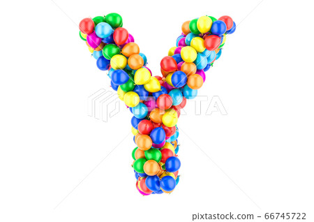 Letter Y from colored balloons, 3D rendering - Stock Illustration ...