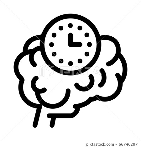 brain reaction time icon vector outline... - Stock Illustration ...