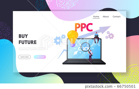 Sponsored Listing, Pay Per Click Landing Page... - Stock Illustration ...